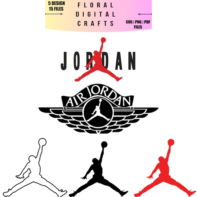 Jordan Logo Sticker Svg Png Sticker Print Pdf, Tshirt, Shirt, Hoodie ...