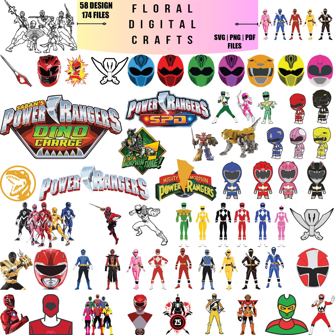 Power Rangers Bundle Game Chracters, Svg Png Sticker Print Pdf, Tshirt ...