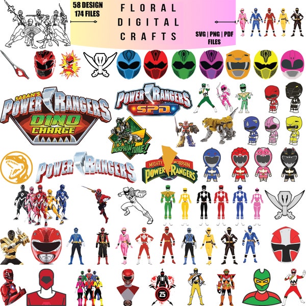 Power Rangers Svg - Etsy
