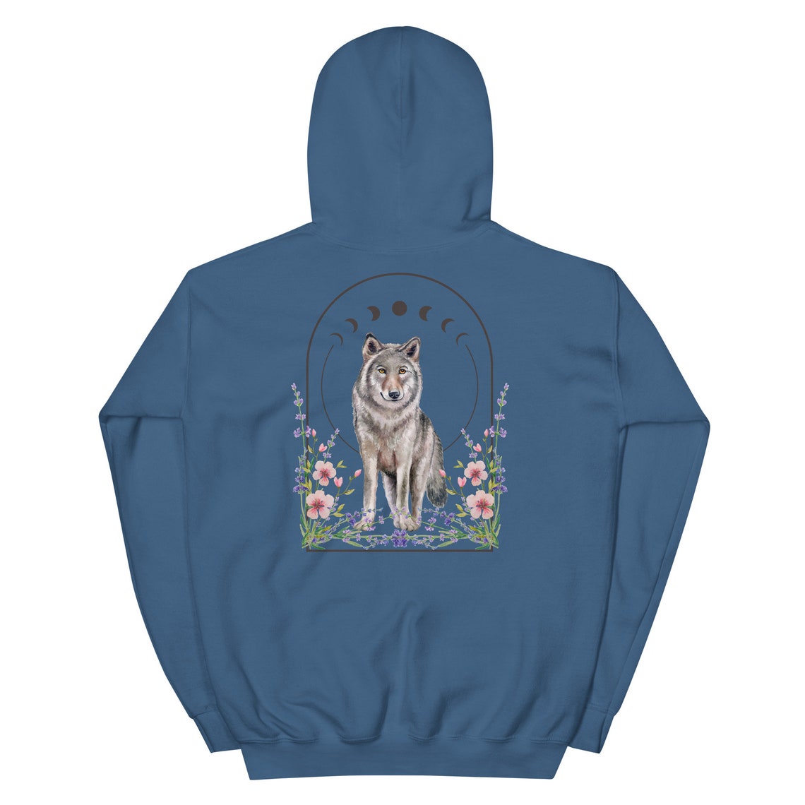 Whimsical Cottagecore Wolf Graphic Hoodie / Back Printed Hooded ...