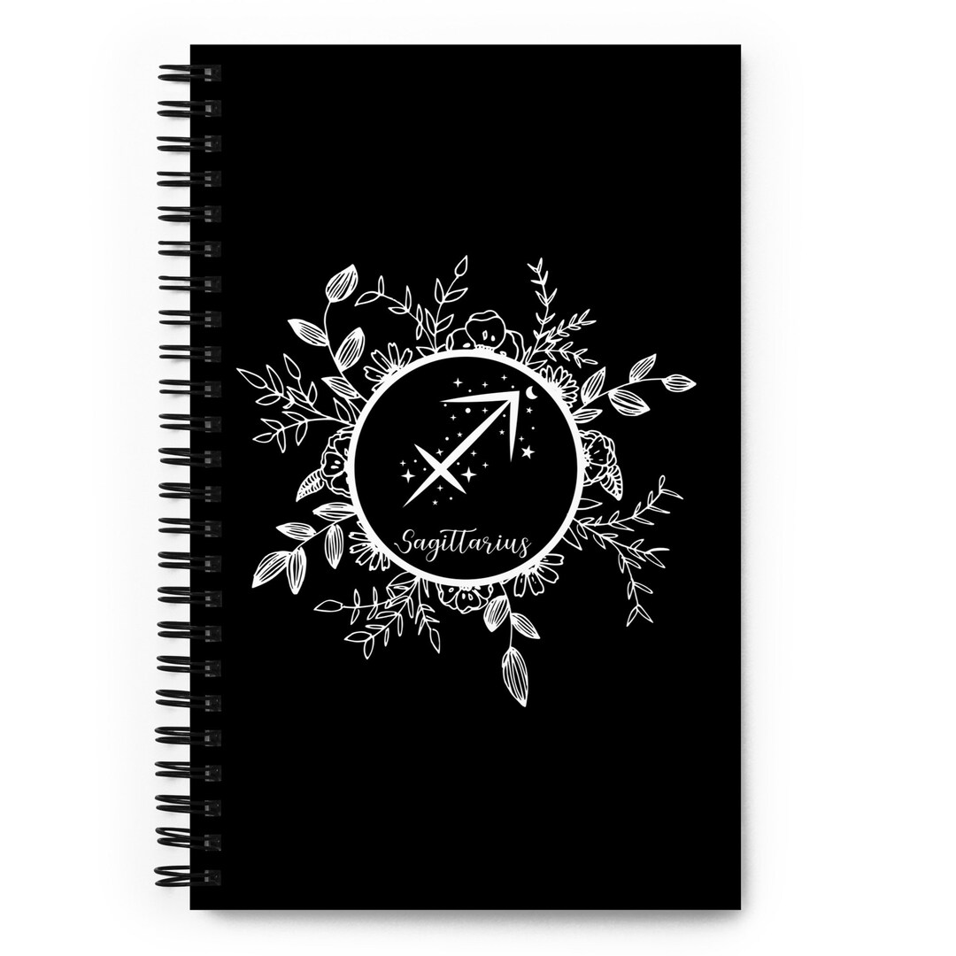 Black Sagittarius Bullet Journal / Astrology Sign Symbol Dot Grid ...