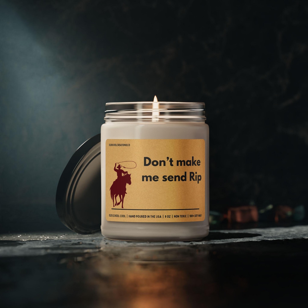Yellowstone Dutton Ranch Rip Candle Gift | Cowboy Roping Silhouette ...