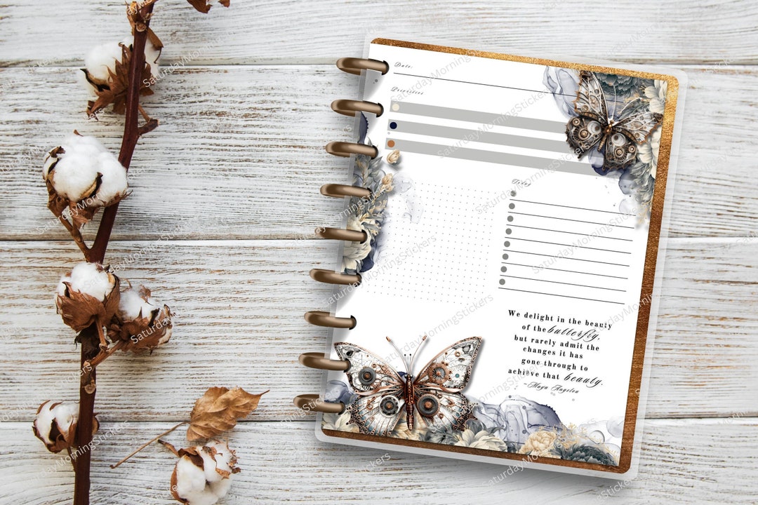 Printable Steampunk Butterfly Daily Planner Page - Etsy