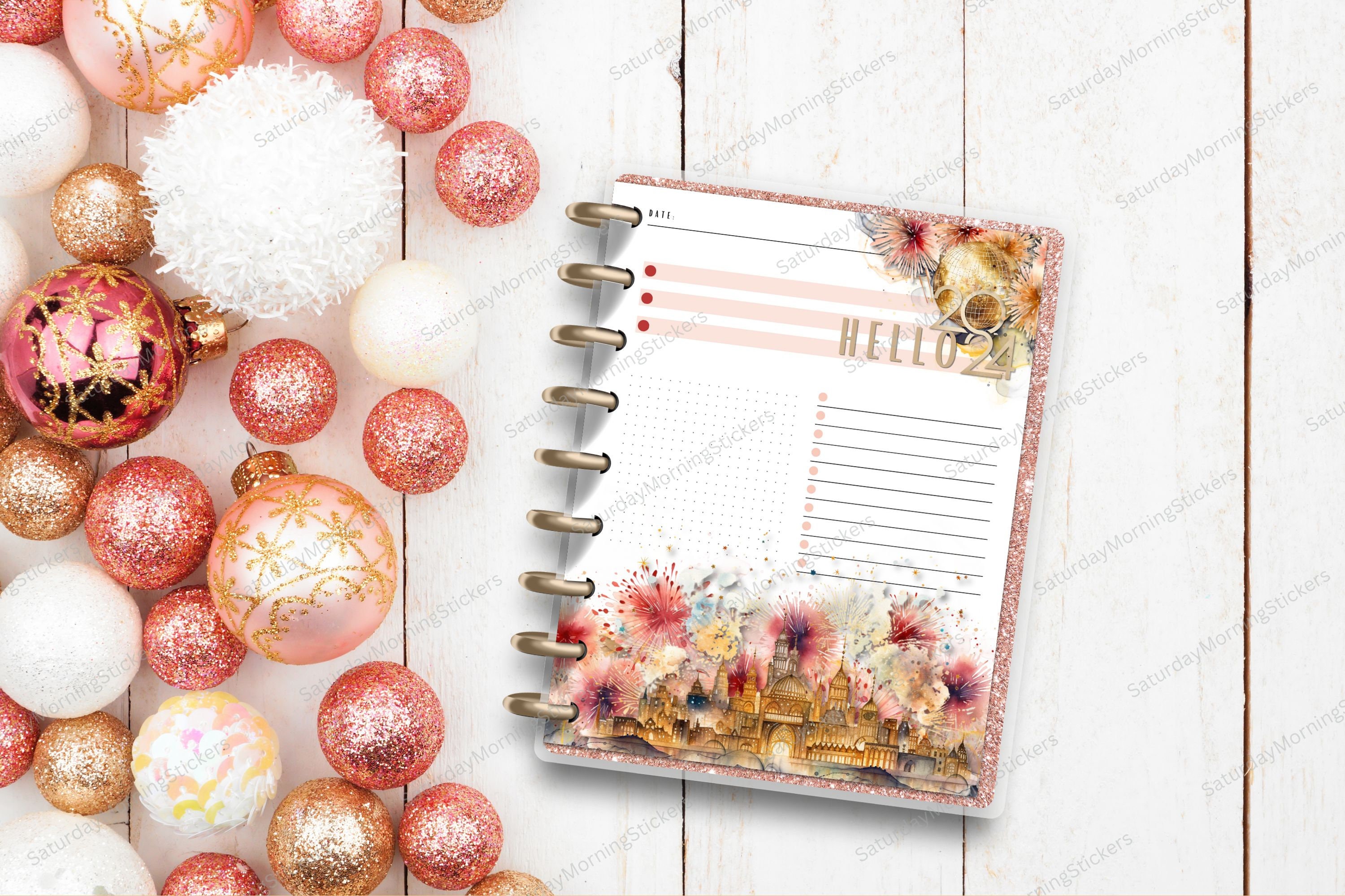 Rose Gold New Year Printable Daily Planning Page - Etsy