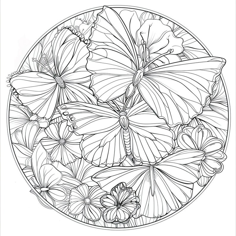 Butterfly Adult Coloring Pages Featuring 49 Stunning Designs to Inspire ...