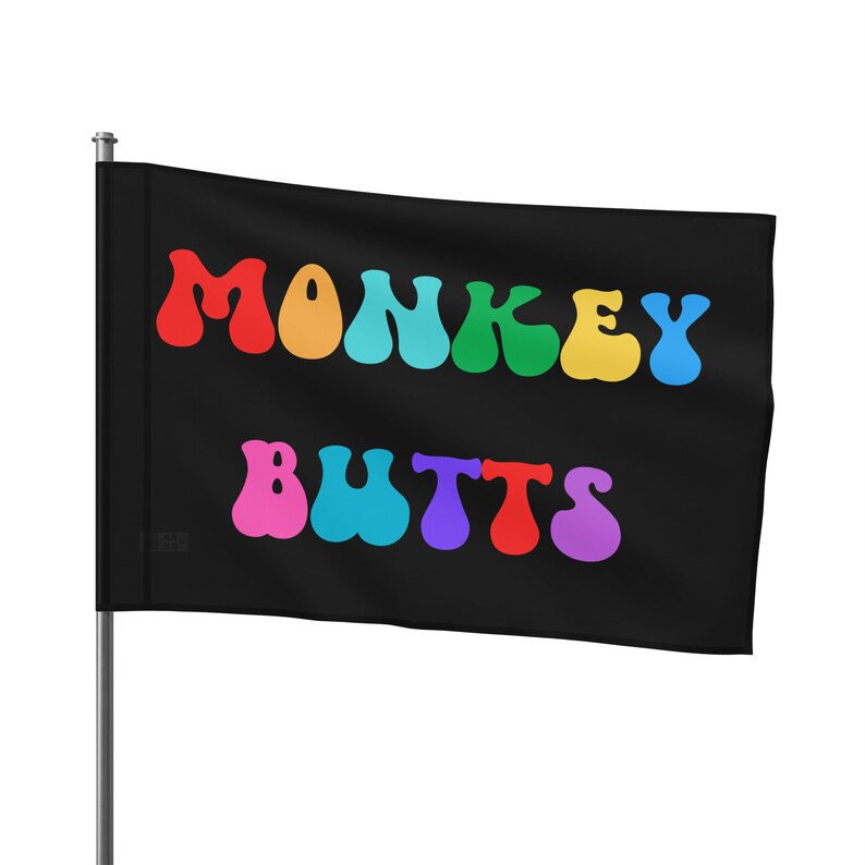 Funny Mancave Flag: Monkey Butts Design for Manly Décor - Etsy