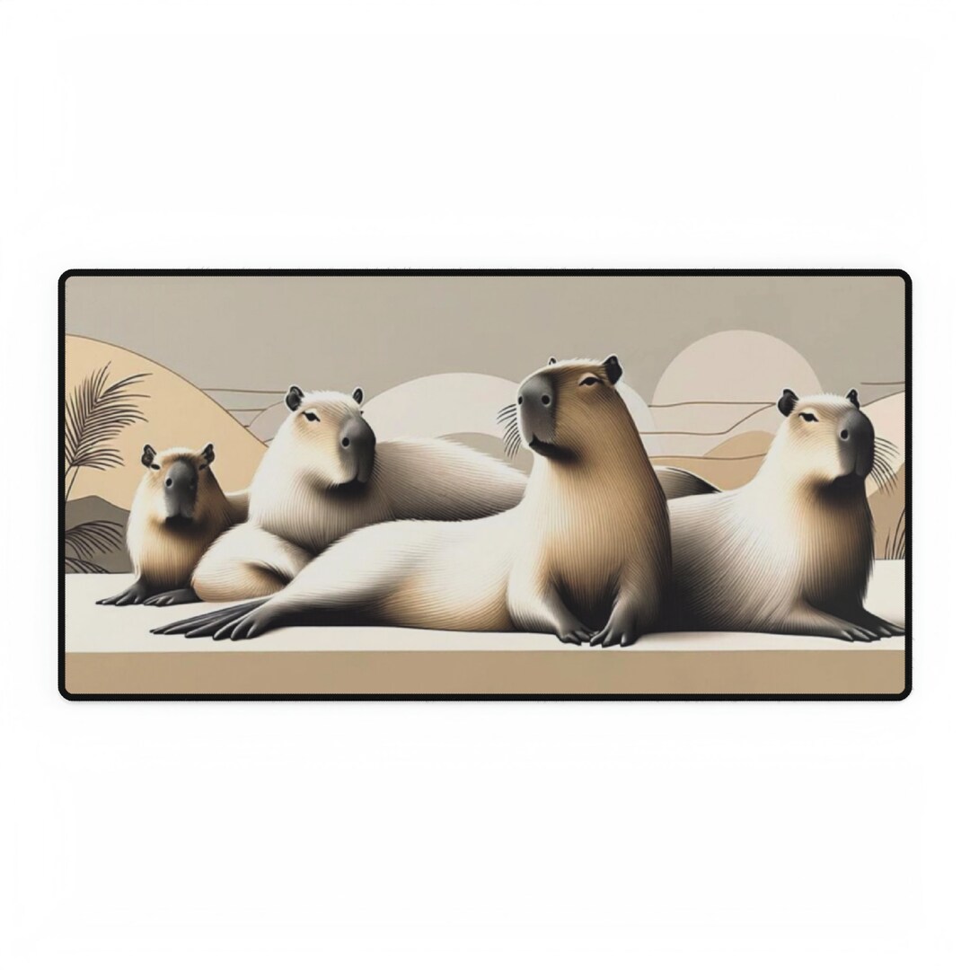 Desk Mats, Cute Capybara Design, Simple Elegant Desk Mat, Gift for ...