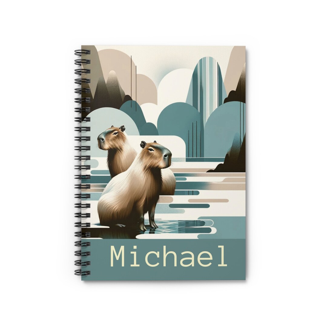 Personalized! Notebook, Capybara Lovers, Nature Lovers, Minimalist Gift ...