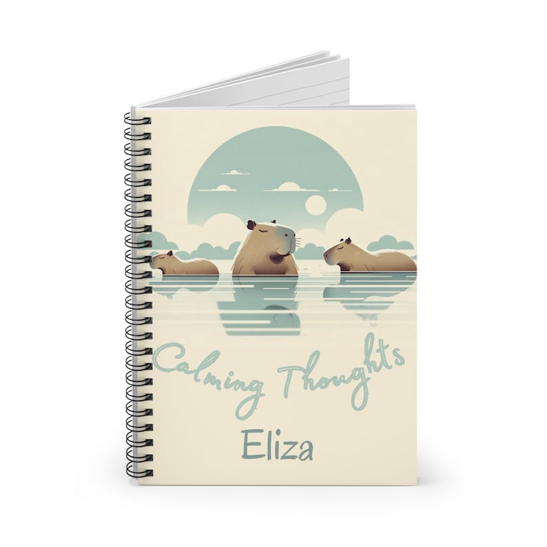 Personalized! Notebook, Capybara Lovers, Nature Lovers, Minimalist Gift ...