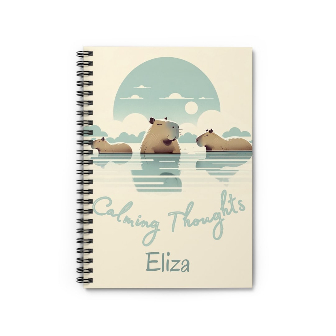 Personalized! Notebook, Capybara Lovers, Nature Lovers, Minimalist Gift ...