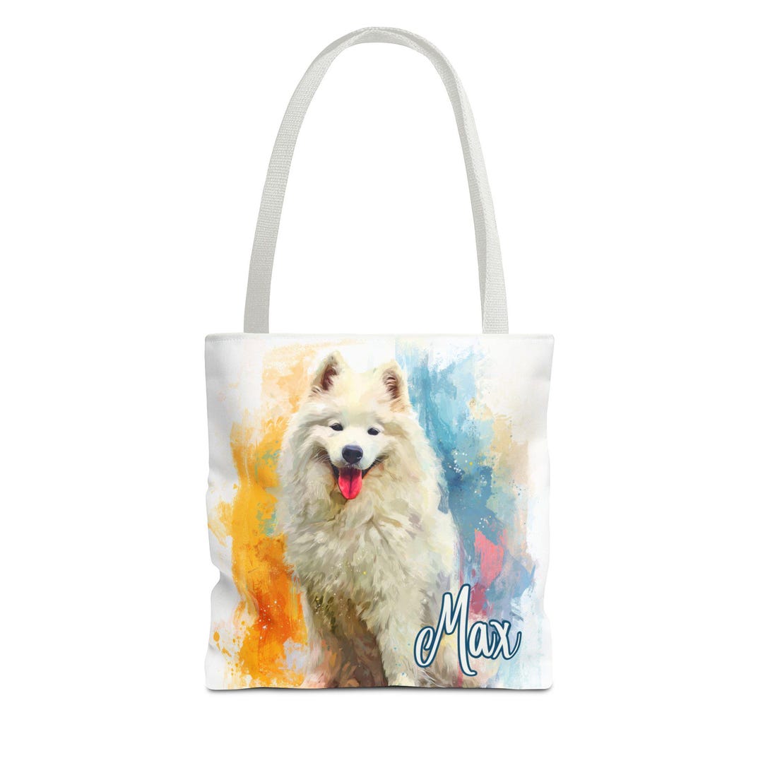 Custom Text Tote Bag, Samoyed Dog Lovers Gift Gifts Totes Errand Bags ...