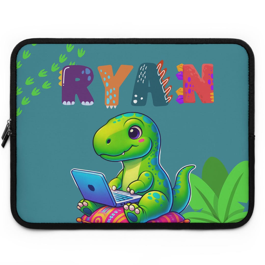 Custom Laptop Sleeve Dinosaur T-rex Lover Dinosaurs Gifts Computer ...