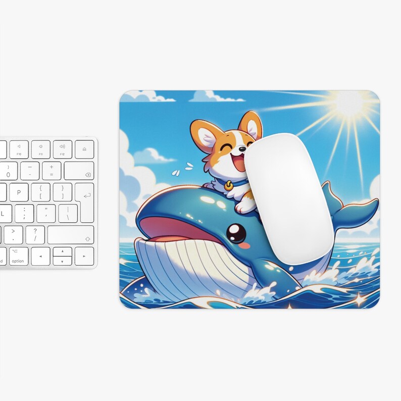Mouse Pad for Kids, Student, Pre Teen, Cute Corgi, Corgi Lover, Whale ...
