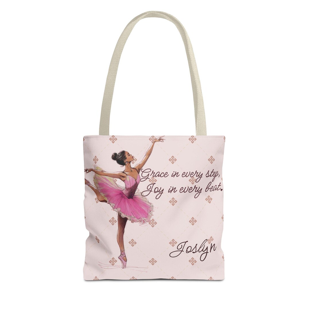 Custom Text Ballet Dancer Tote Bag, Ballet Shoe Bags, Chic Personalized ...