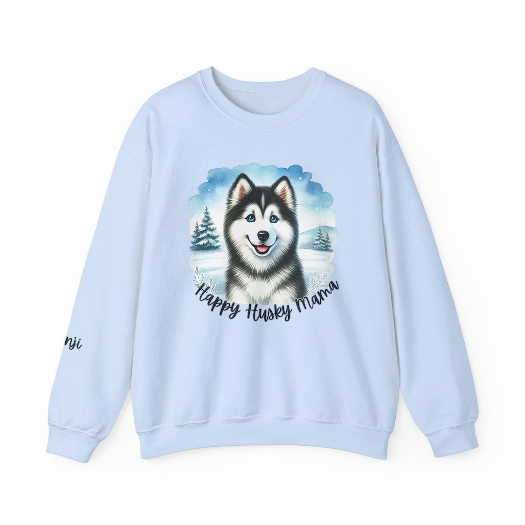 Customize Right Sleeve With Names Unisex Crew Sweatshirt Husky Huskies ...