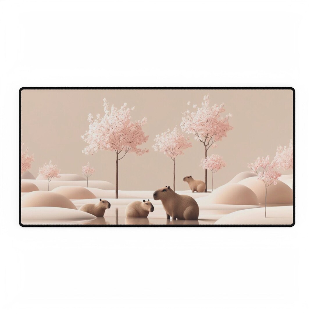 Desk Mats, Cute Capybara Design, Simple Elegant Desk Mat, Gift for ...