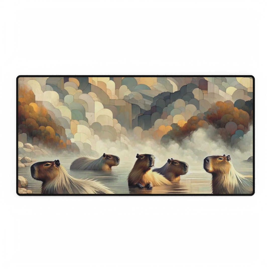 Desk Mats, Cute Capybara Design, Water, Capybaras, Water Baby, Water ...