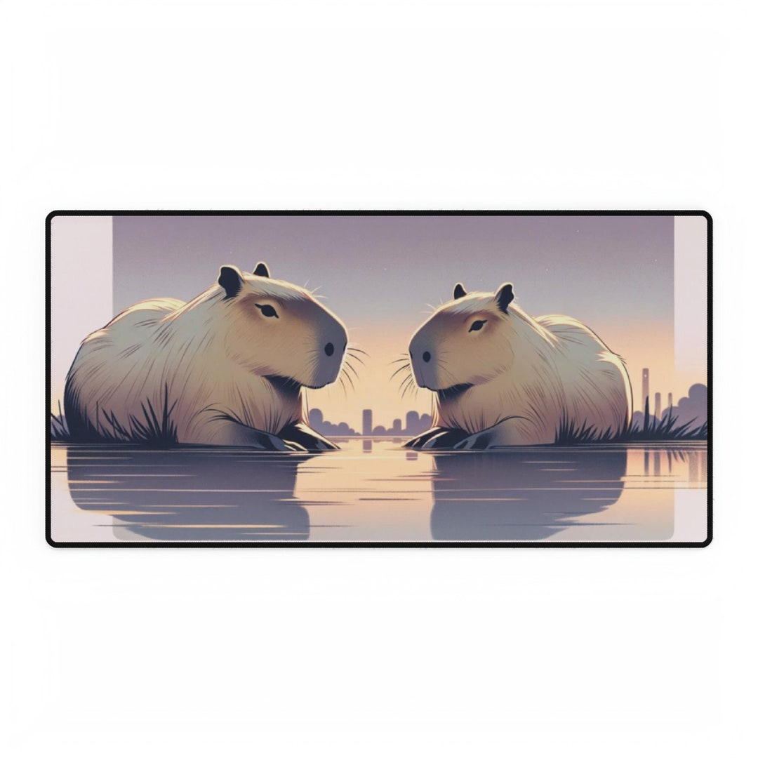 Desk Mats, Cute Capybara Design, Water, Capybaras, Water Baby, Water ...