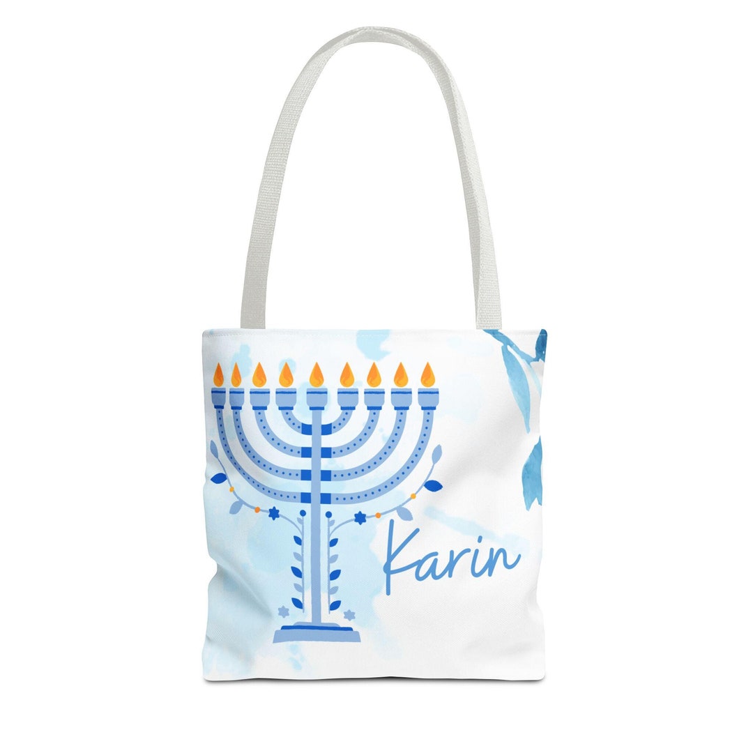 Custom Celebrate Hanukkah Tote Bag, Happy Hanukkah Tote, Jewish ...