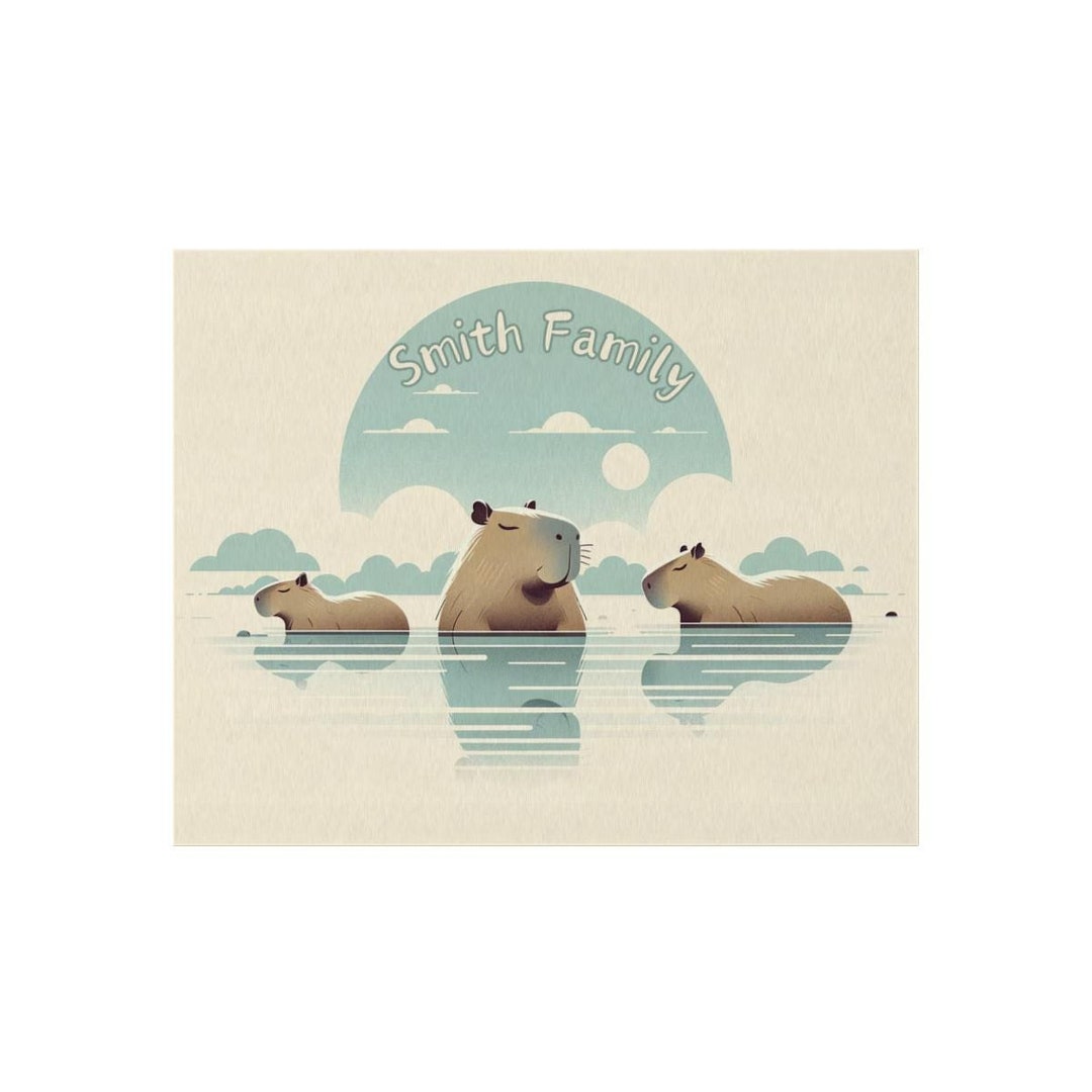 Customize Outdoor Rug Cute Capybara Design, Water, Capybaras, Water ...