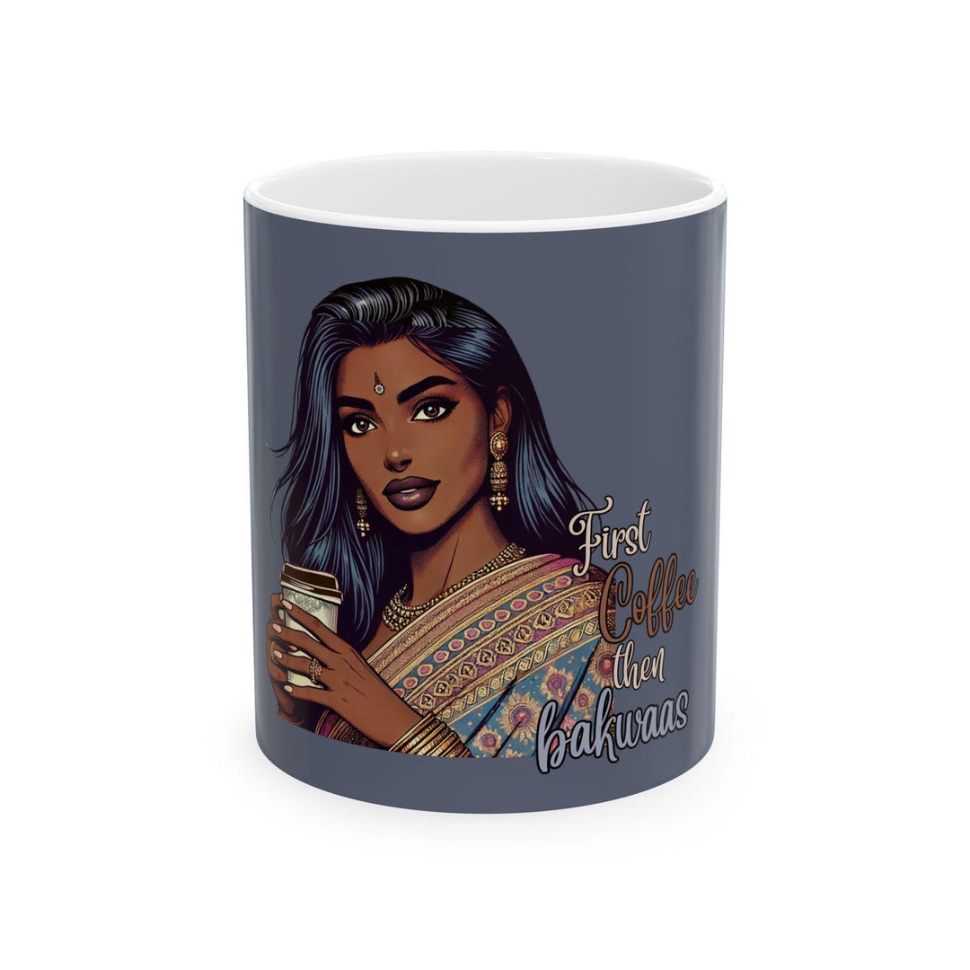 Personalized Desi Bakwaas Ceramic Mug, Bollywood Sari Art, Indian ...