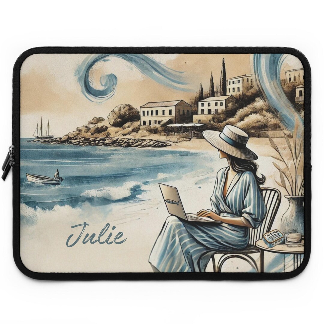 Custom Sardines Art Print Canvas Beach Laptop Sleeve Cover Tinned Fish ...