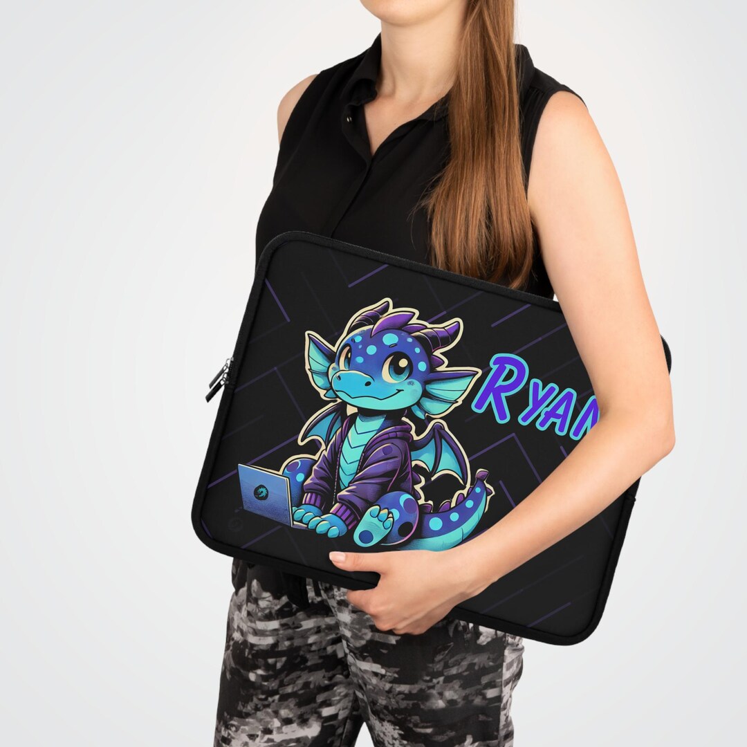 Custom Dragon Laptop Sleeve, Cute Dragons Laptop iPad Sleeve, Dinosaur ...
