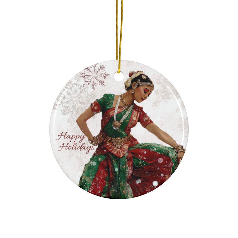Custom Text Dual-sided Ceramic Ornament, Bharatnatyam Arangetram ...