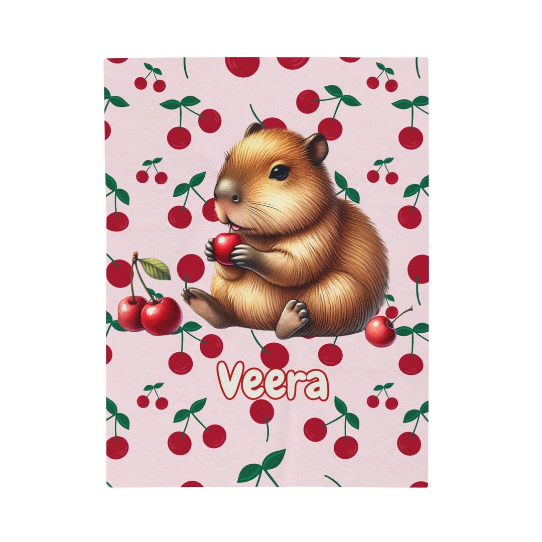 Custom Happy Cappy Capy Capybara Capybaras Cherry Cherries Pink ...