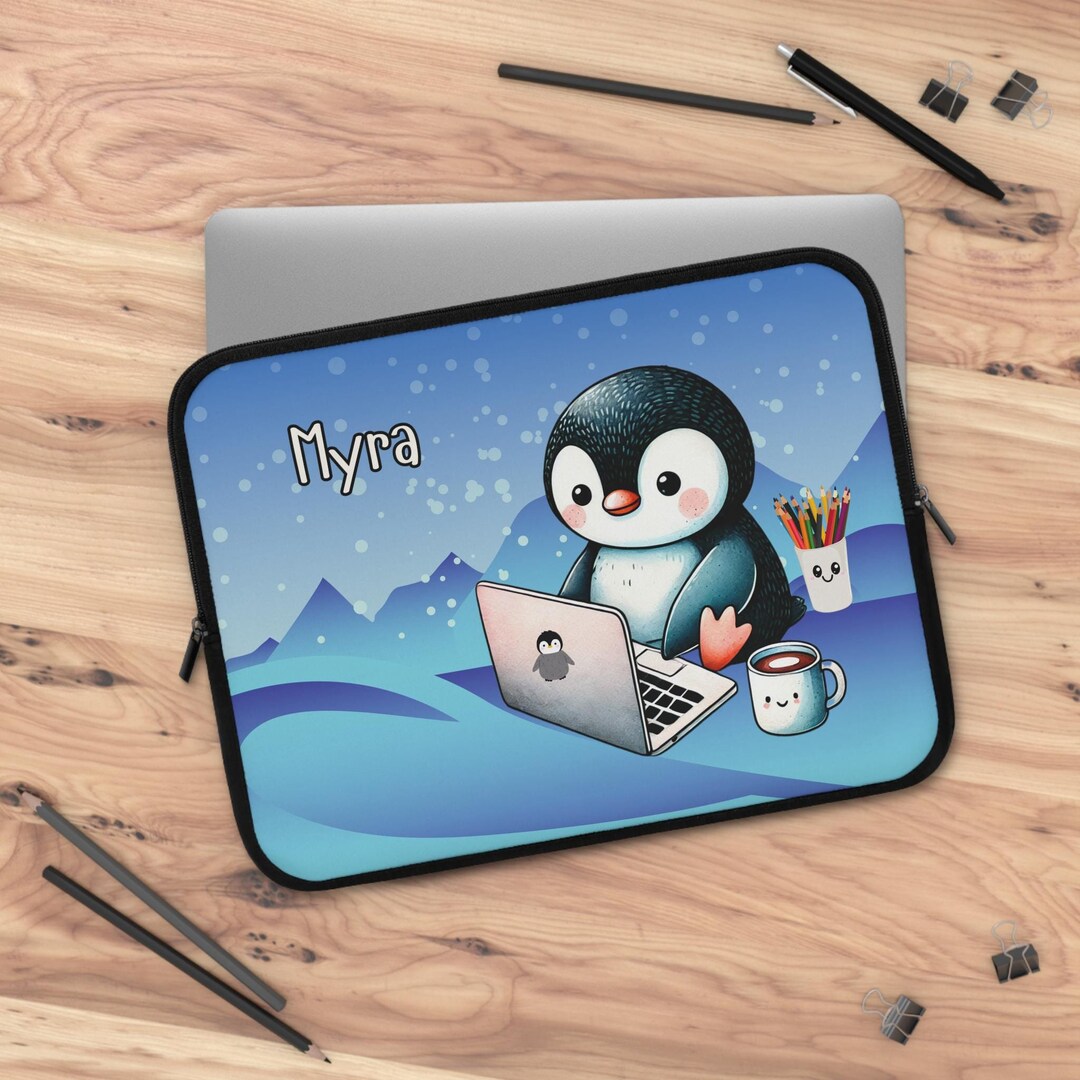 Customize Laptop Sleeve Penguin Cute Penguins Lover Antarctica ...