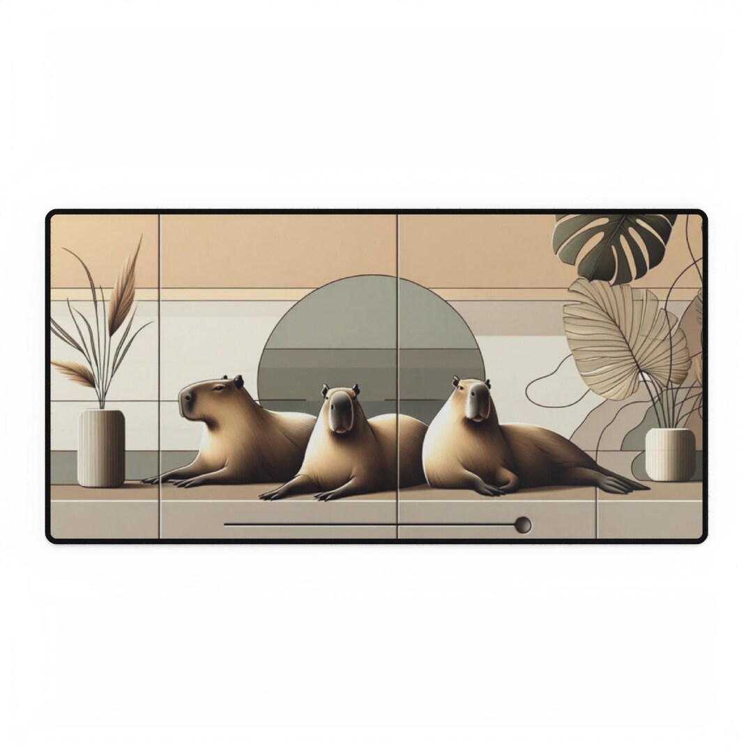 Desk Mats, Cute Capybara Design, Simple Elegant Desk Mat, Gift for ...