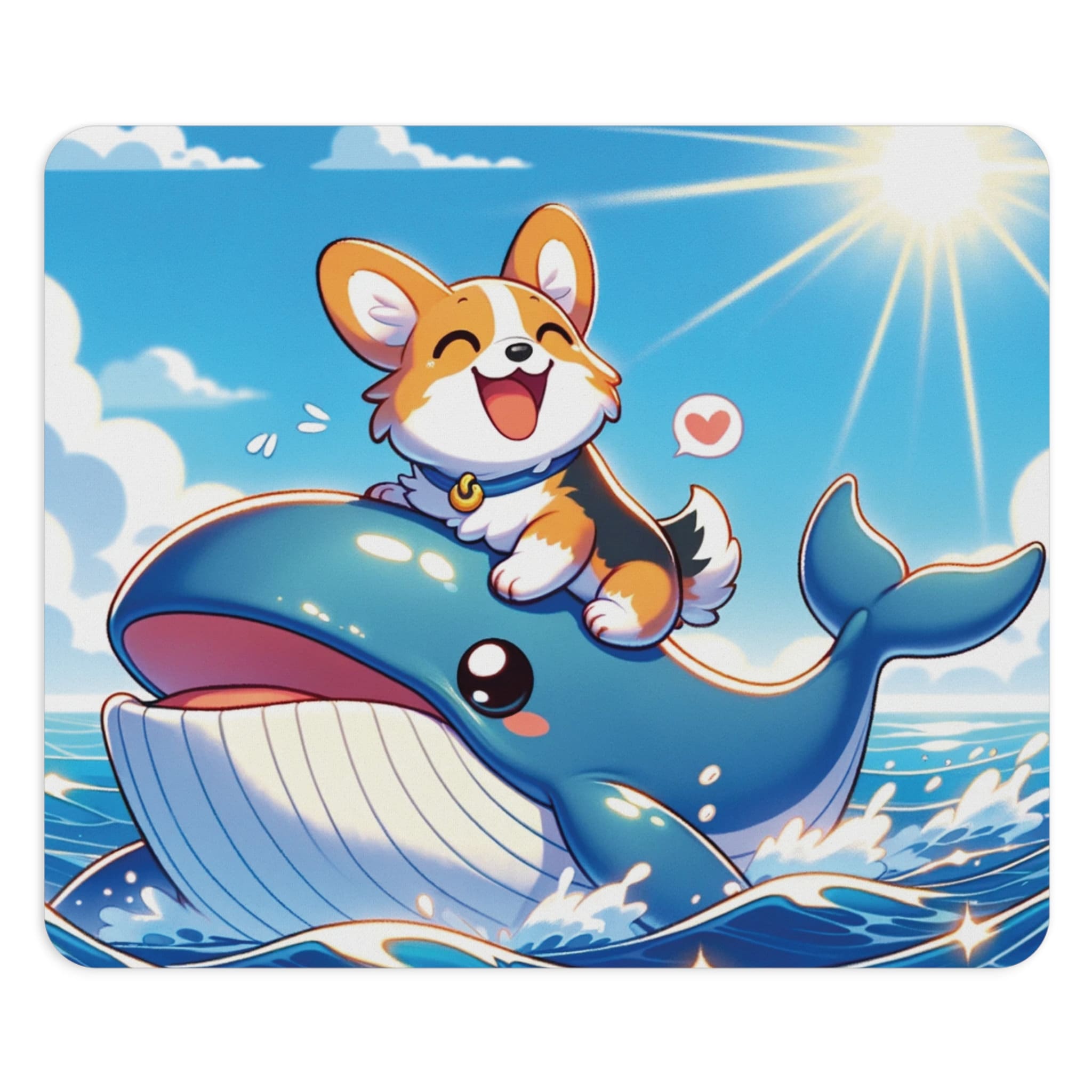 Custom Corgi Whale Mouse Pad, Vibrant Computer Accessory, AI Generated ...