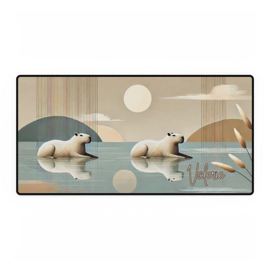 Customize Desk Mats, Cute Capybara Design, Water, Capybaras, Water Baby ...