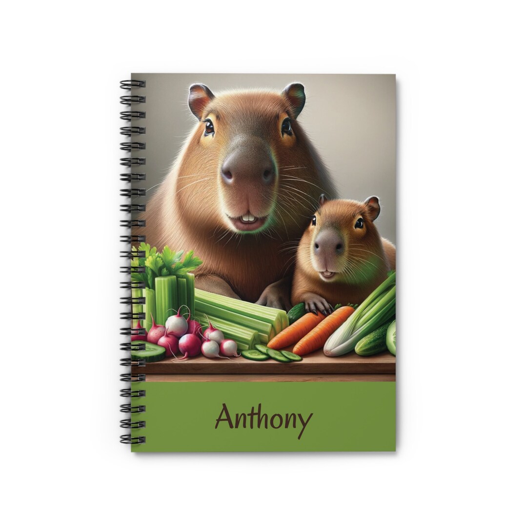 Personalized! Notebook, Capybara Lover, Capybara Baby, Salad Lover ...