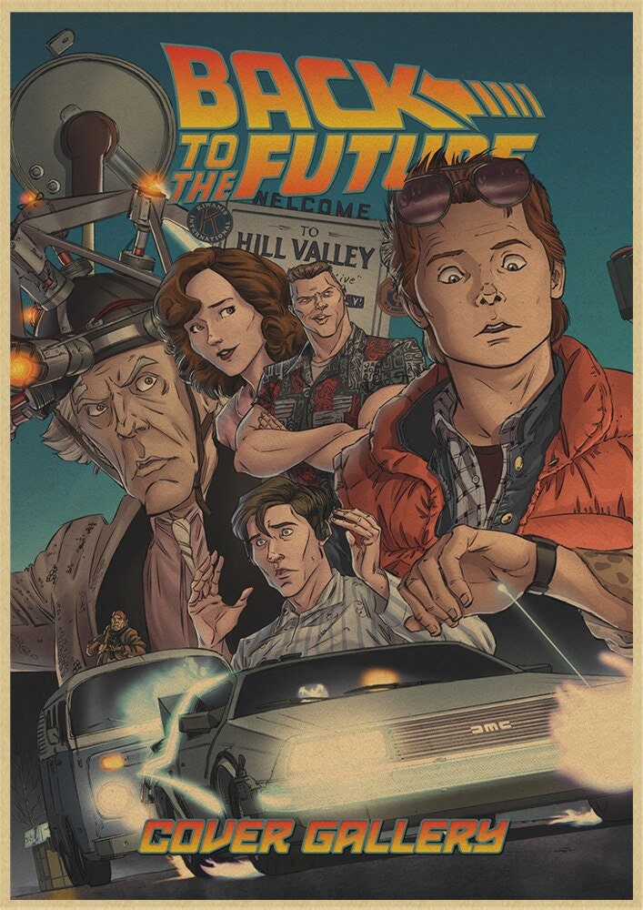 Back to the Future Retro Kraft Paper Poster Bar Cafe Living Room Dining ...