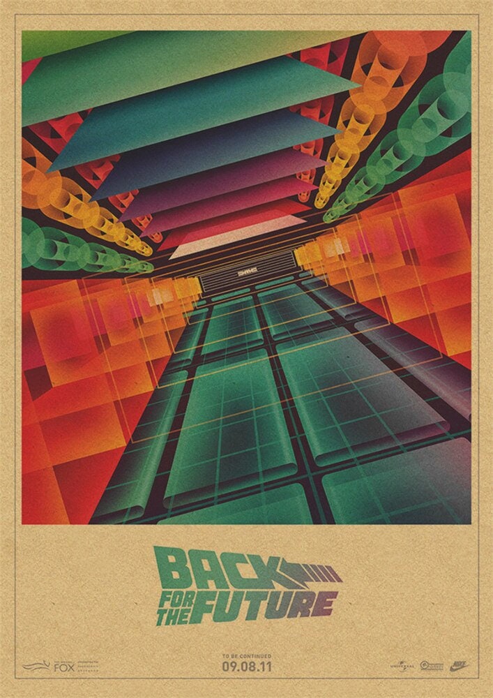 Back to the Future Retro Kraft Paper Poster Bar Cafe Living Room Dining ...