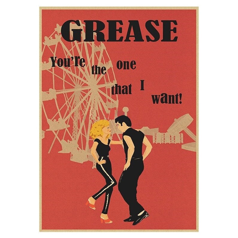 Grease Classic Kraft Paper Poster Bar Cafe Living Room Dining Room Wall ...