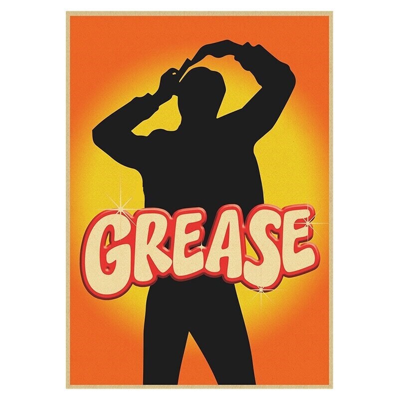 Grease Classic Kraft Paper Poster Bar Cafe Living Room Dining Room Wall ...