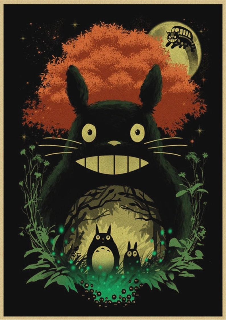 Tonari No Totoro Miyazaki Kraft Paper Poster Bar Cafe Living Room ...