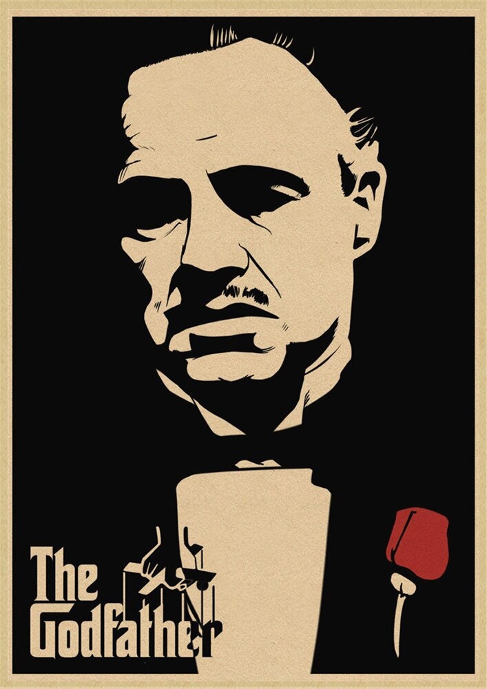 The Godfather Classic Gangster Movie Kraft Paper Poster Bar Cafe Living ...