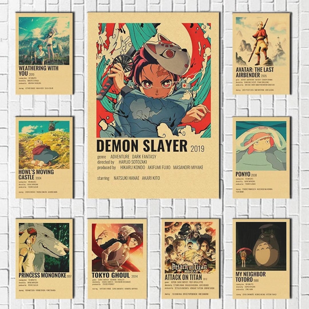 All Kinds of Animation Films Kraft Paper Poster Bar Cafe Living Room ...