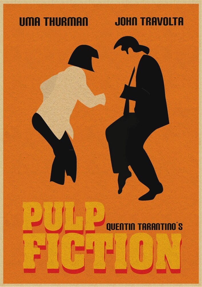 Pulp Fiction Quentin Tarantino Vintage Kraft Paper Poster Bar Cafe ...