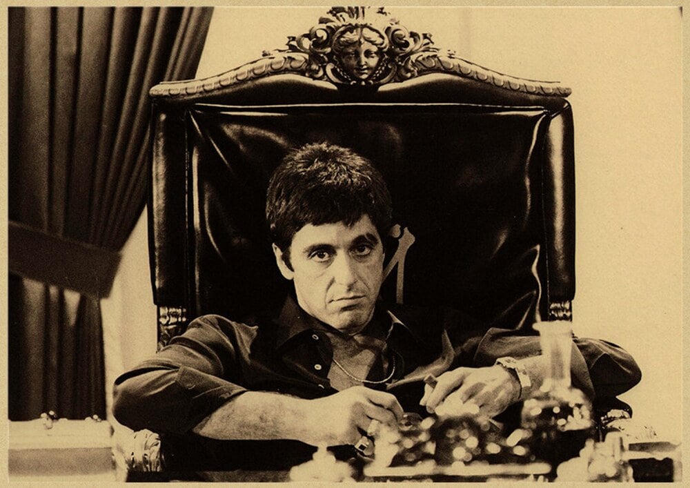 Scarface Old Photo Retro Kraft Paper Poster Bar Cafe Living Room Dining ...