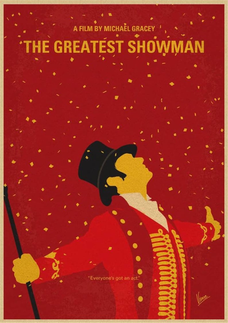 Movie the Greatest Showman the Kraft Paper Poster Bar Cafe Living Room ...