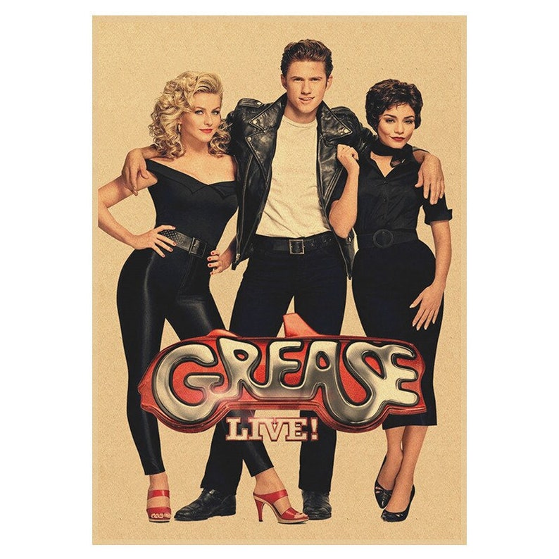 Grease Classic Kraft Paper Poster Bar Cafe Living Room Dining Room Wall ...