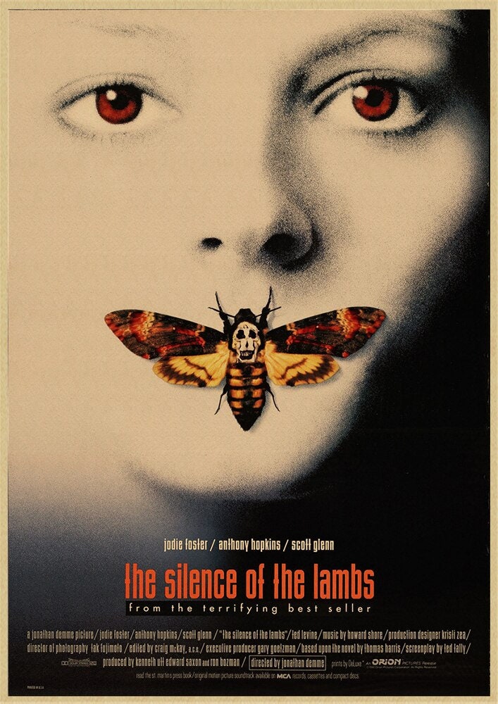 The Silence of the Lambs Classic Movie Kraft Paper Poster Bar Cafe ...