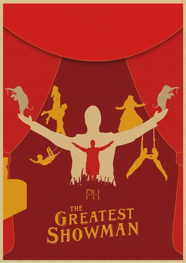 Movie the Greatest Showman the Kraft Paper Poster Bar Cafe Living Room ...
