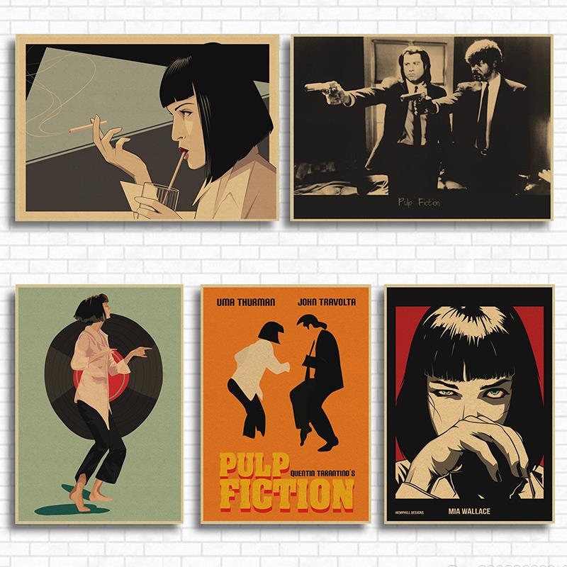 Pulp Fiction Quentin Tarantino Vintage Kraft Paper Poster Bar Cafe ...