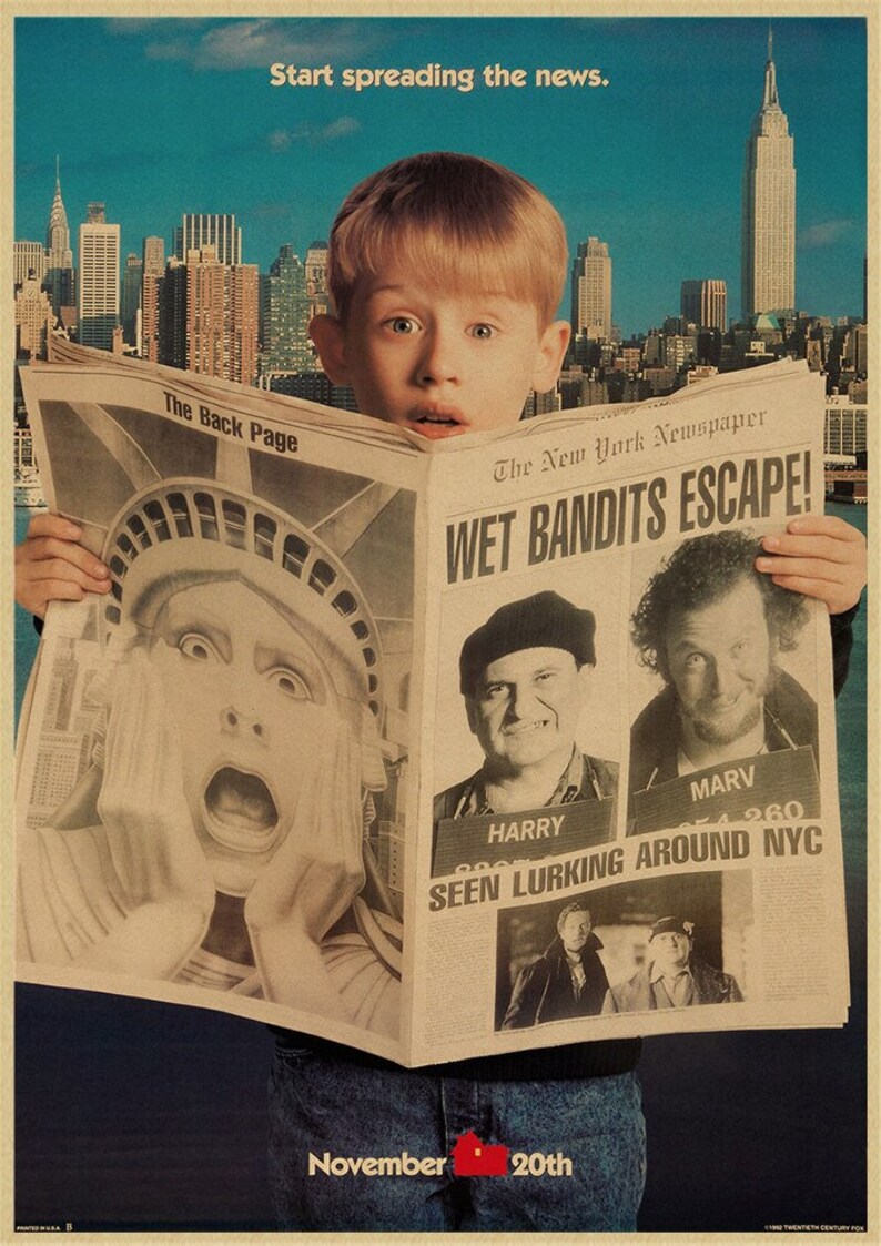 Home Alone Movie Kraft Paper Poster Bar Cafe Living Room Dining Room ...