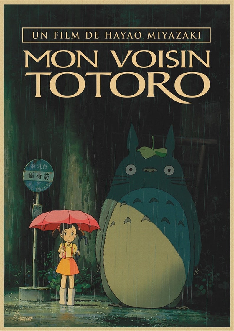 Tonari No Totoro Miyazaki Kraft Paper Poster Bar Cafe Living Room ...